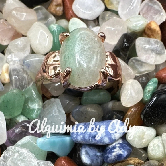 Alquimia | Jewelry | Green Jade Rose Gold Victorian Ring Prosperity And ...